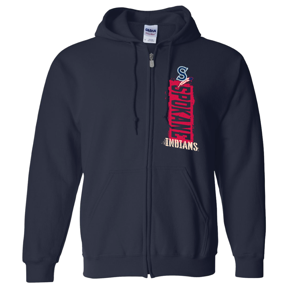 Spokane Indians Navy Reno Full-Zip Hooded Sweatshirt