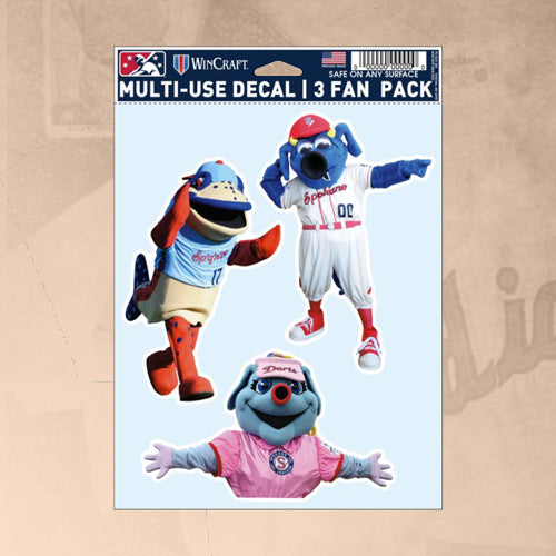 Spokane Indians Mascot Decals - 3 Pack